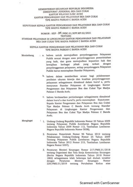 Standar Pelayanan Bea Cukai Banda Aceh | Bea Cukai Banda Aceh Standar Pelayanan Bea Cukai Banda Aceh | Bea Cukai Banda Aceh